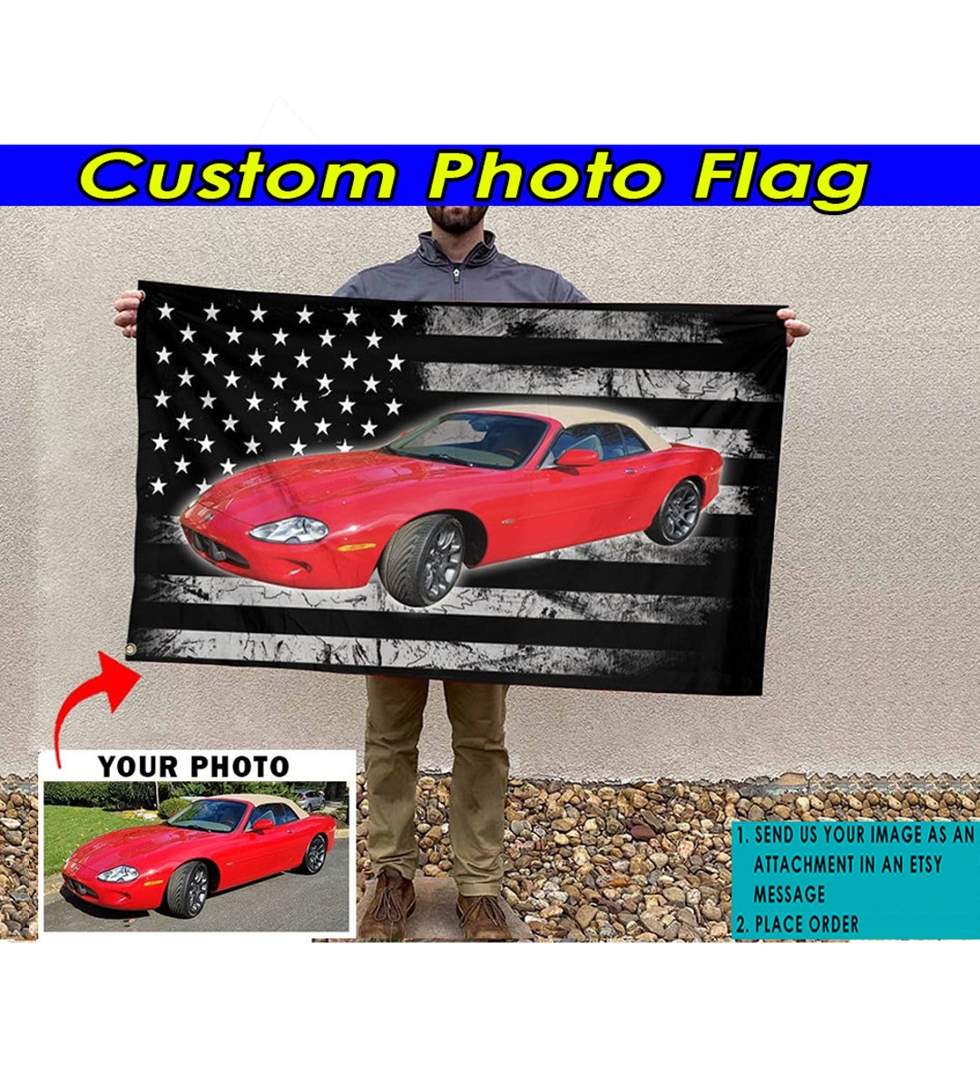 Muscle Car Personalized Flag, Unique Gifts for Car Guys, Drifting Car ...