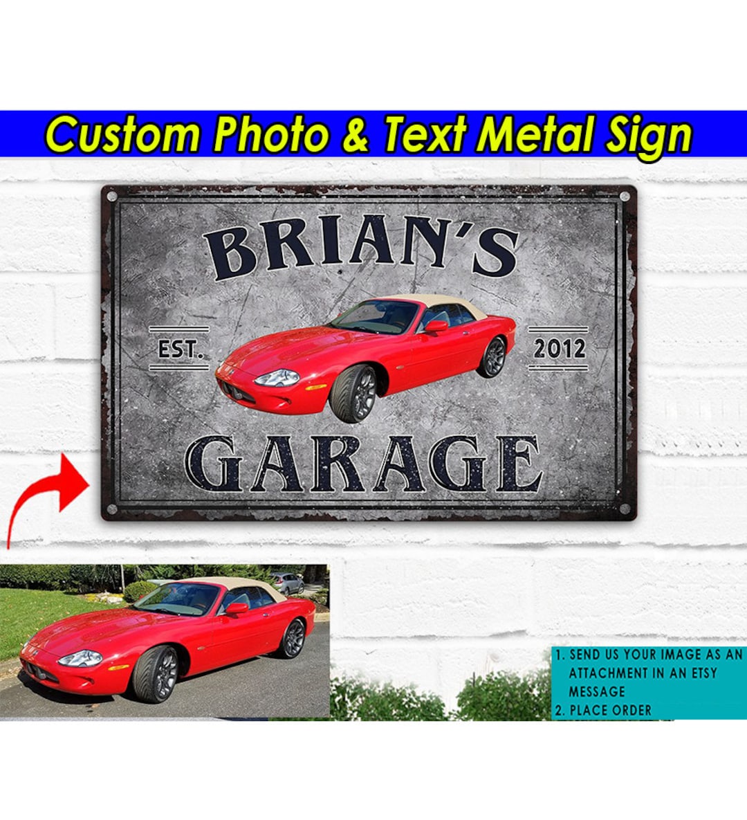 Muscle Car Signs Car Personalized Photo Metal Signs, Gift for Car Guys ...