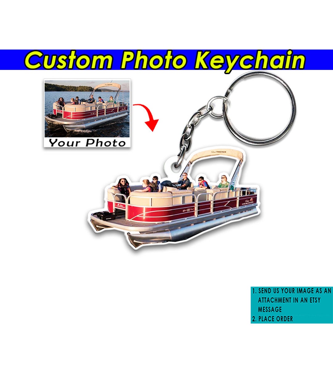Boat Personalized Keychains, Deck Boat, Jet Boat, Pontoon Boat ...