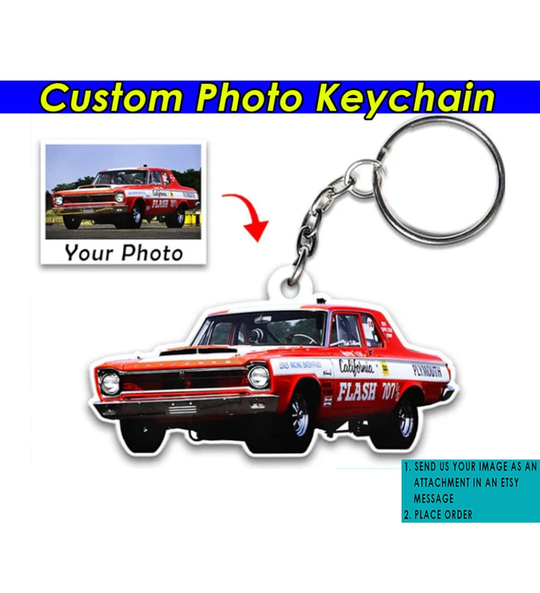 Drag Racing Super Stock Car Personalized Keychains, Unique Gifts for ...