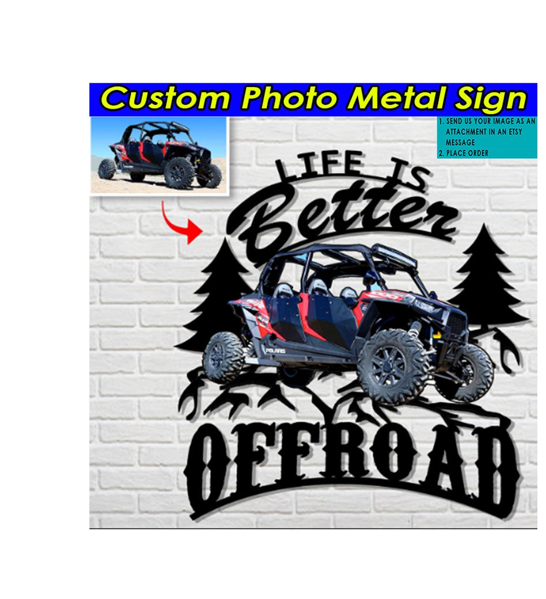 Off-road Race Mud Truck Car Racing, Personalized Photo Cut Metal Sign ...