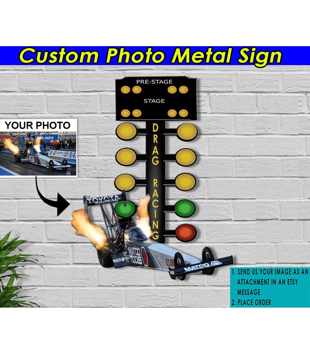 Drag Racing Signs Dragster Personalized Photo Cut Metal Sign, Unique ...