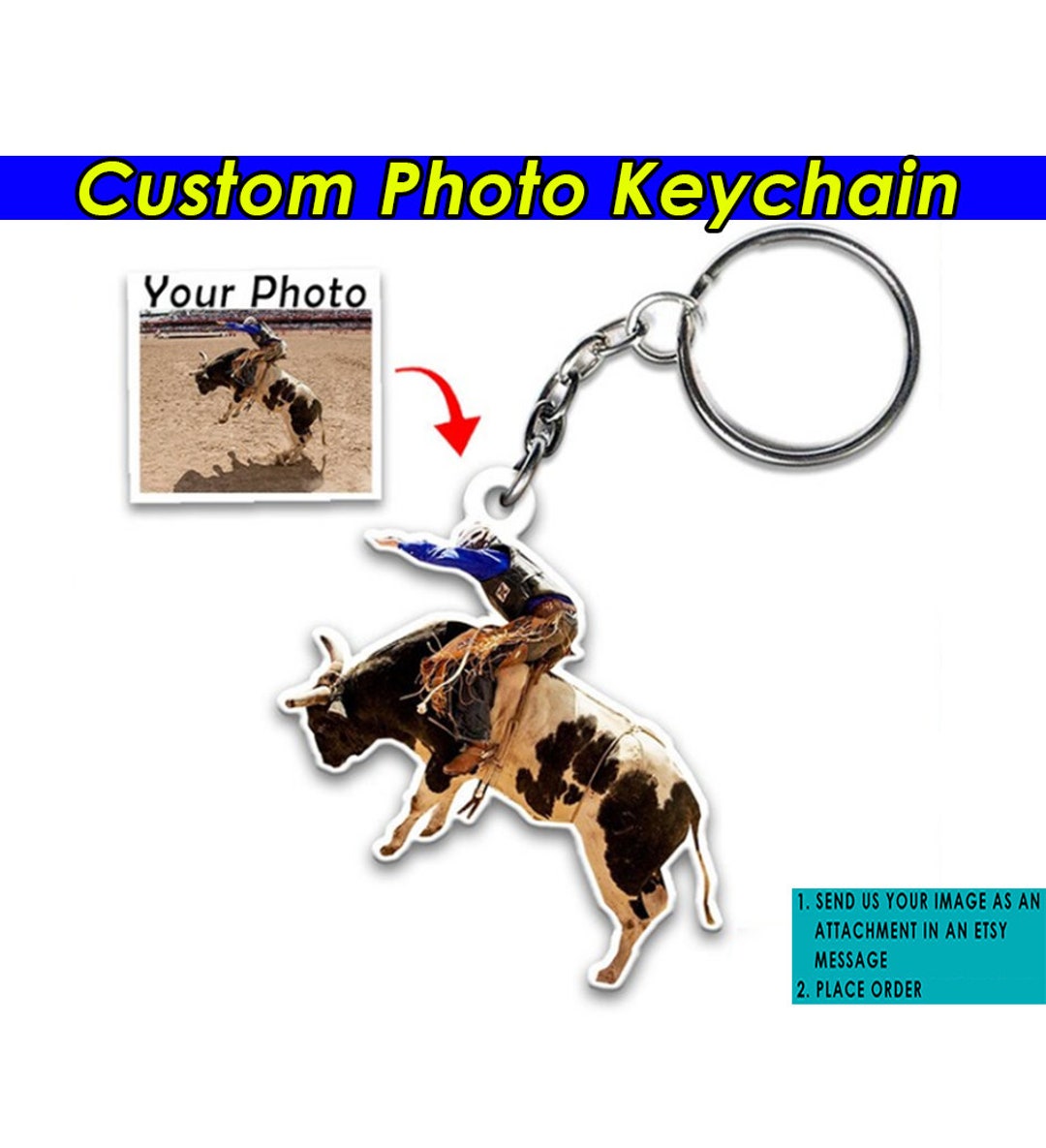 Bull Riders Bull Riding Personalized Keychains, Unique Gifts for Bull ...