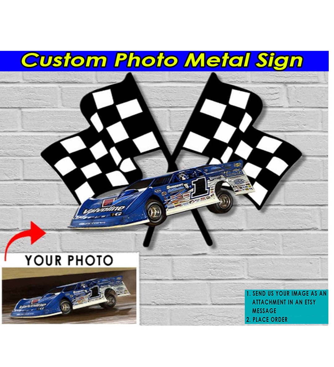 Dirt Track Racing Personalized Photo Cut Metal Sign, Unique Gifts for ...