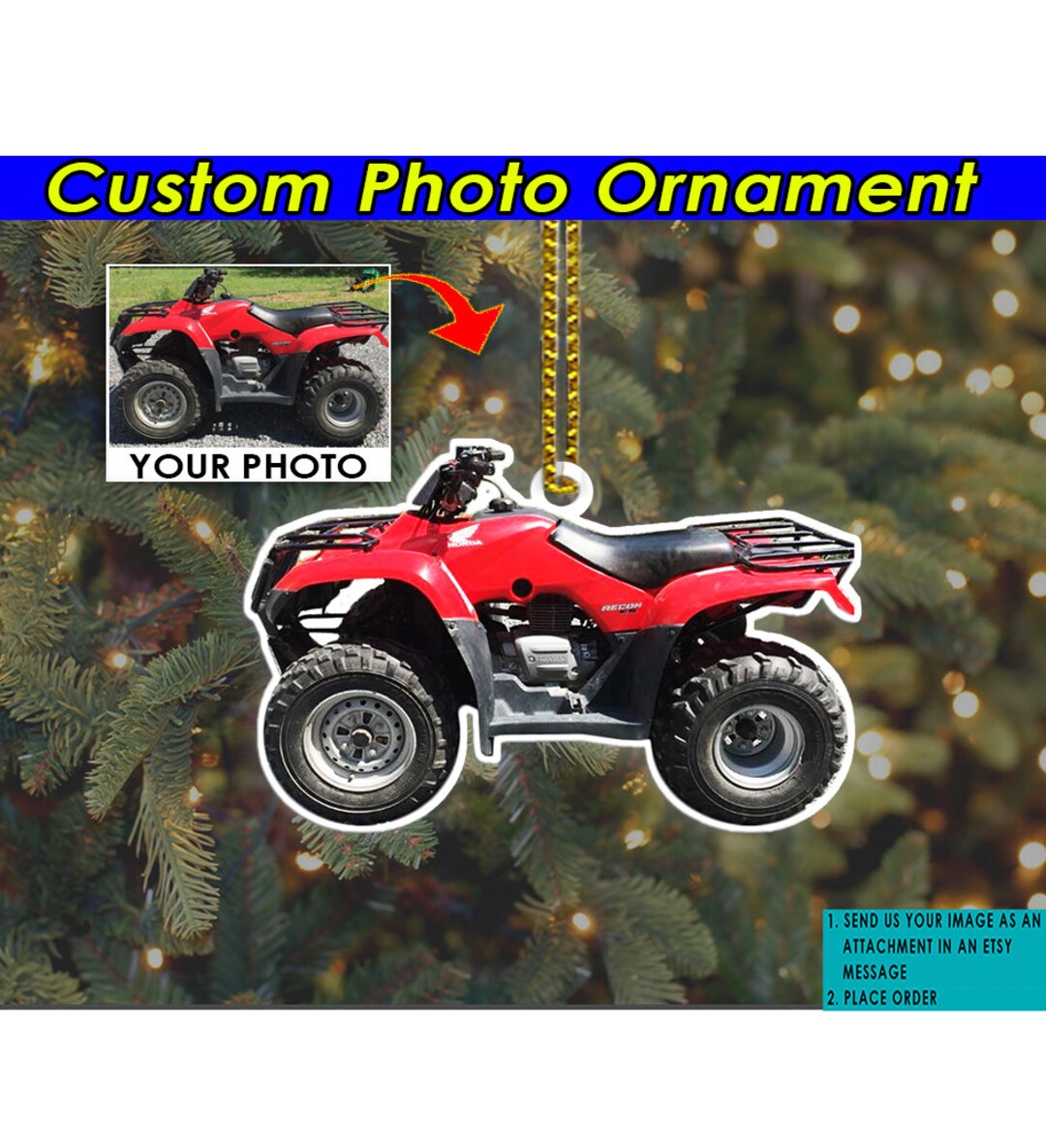 ATV UTV Quad Racing Personalized Photo Ornament, ATV Motocross Kids ...