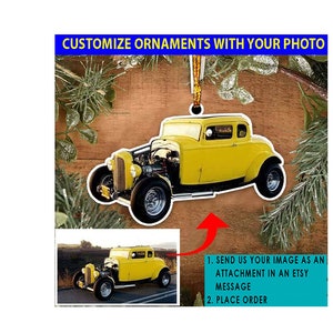 Vintage Car Classic Car Personalized Ornament, Custom Photo Hot Rod ...