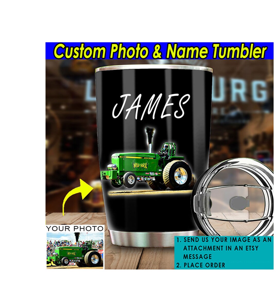 Tractor Pull Truck Pulling Personalized Photo and Name Tumbler, Diesel ...