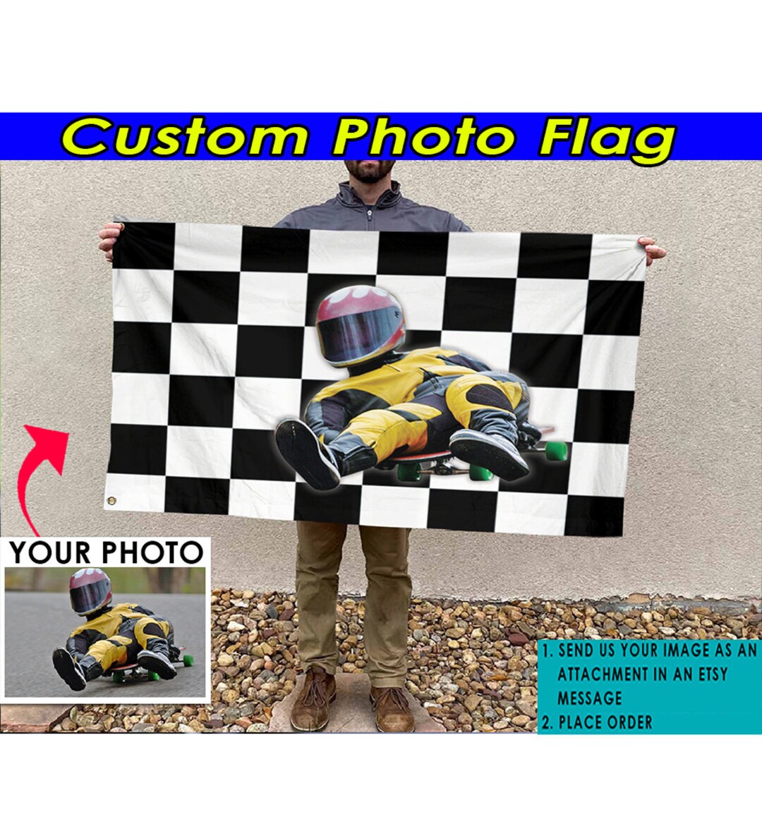 Gift for Luger Street Luge Personalized Racing Flag, Cool Gift for ...