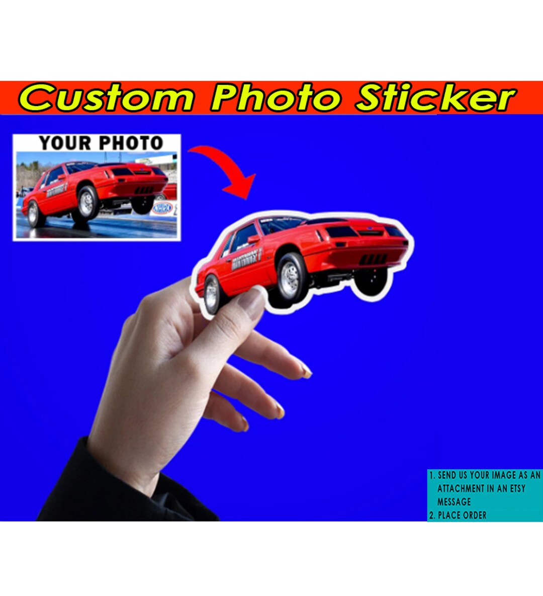 Gift for Drag Racers Racing Car Personalized Photo Stickers, Funny Car ...