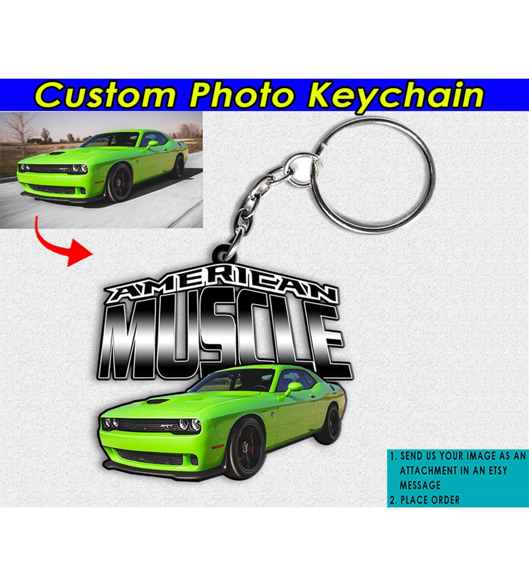 American Muscle Car Personalized Keychains, Cool Gift for Car Guy, Gift ...