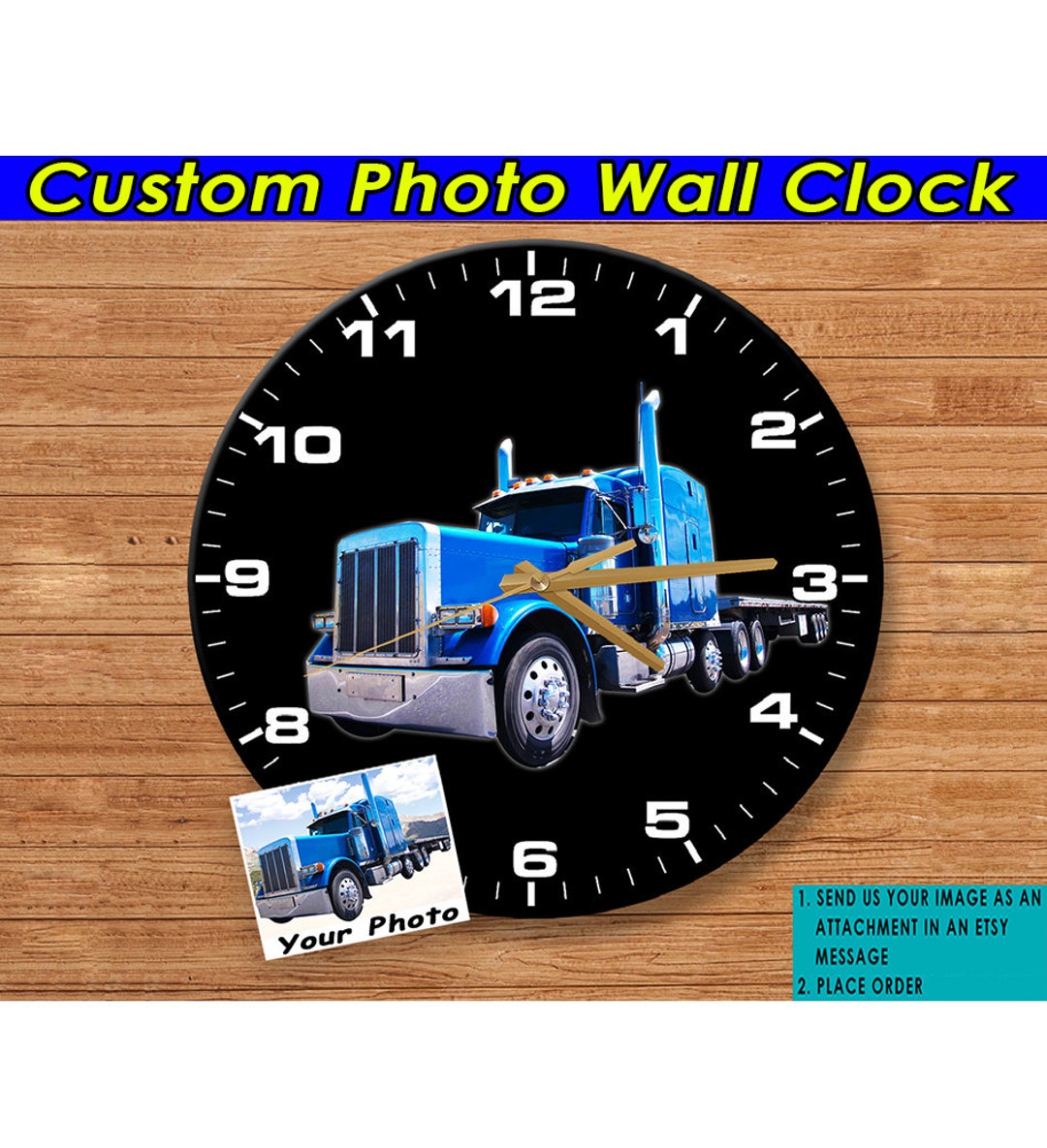Flatbed Truck Personalized Wall Clock, Unique Gifts for for Truckers ...
