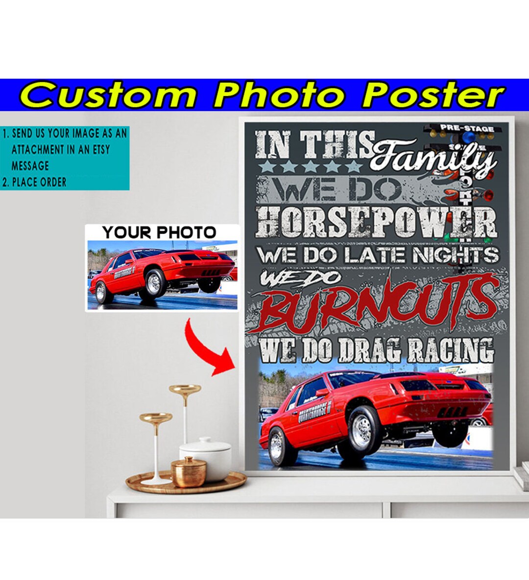 Drag Racing Personalized Poster, Custom Photo Poster, Unique Gift for ...