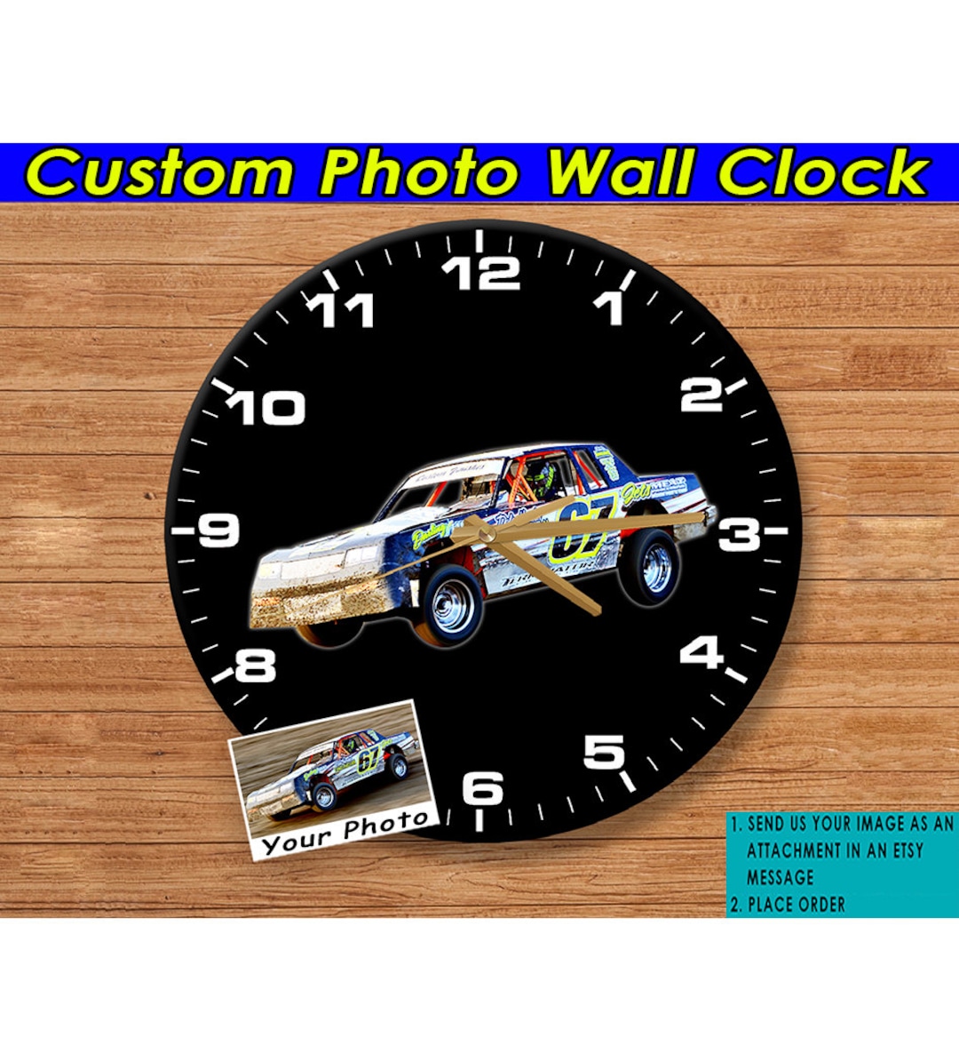 Street Stock Car Dirt Track Racing Personalized Wall Clock, Unique Gift ...