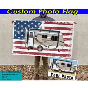 Camper Motorhome RV Travel Trailer Personalized American House Flag ...