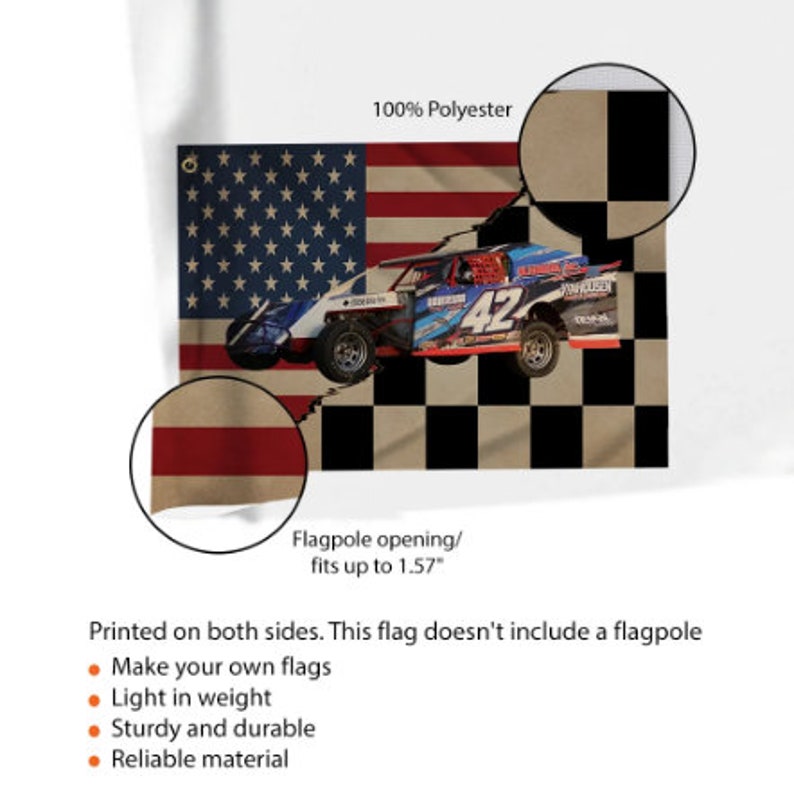 Dirt Track Racing Personalized Photo Checkered Flag Custom - Etsy