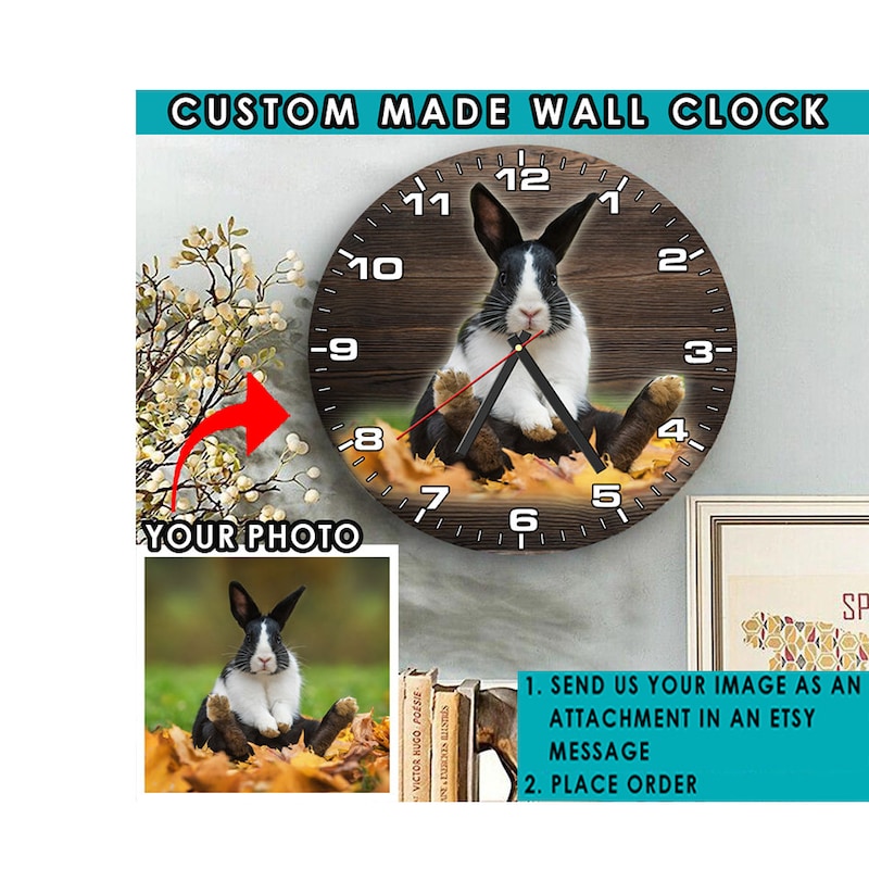 Rabbit Clock - Etsy