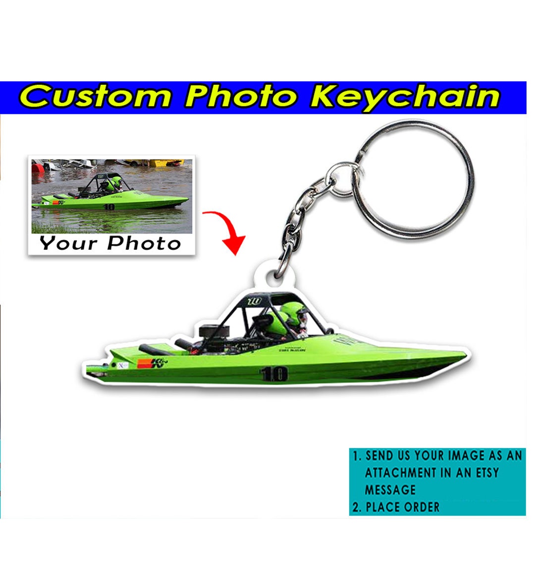 Boating Gifts Drag Boat Racing Personalized Keychains, Speed Boat ...