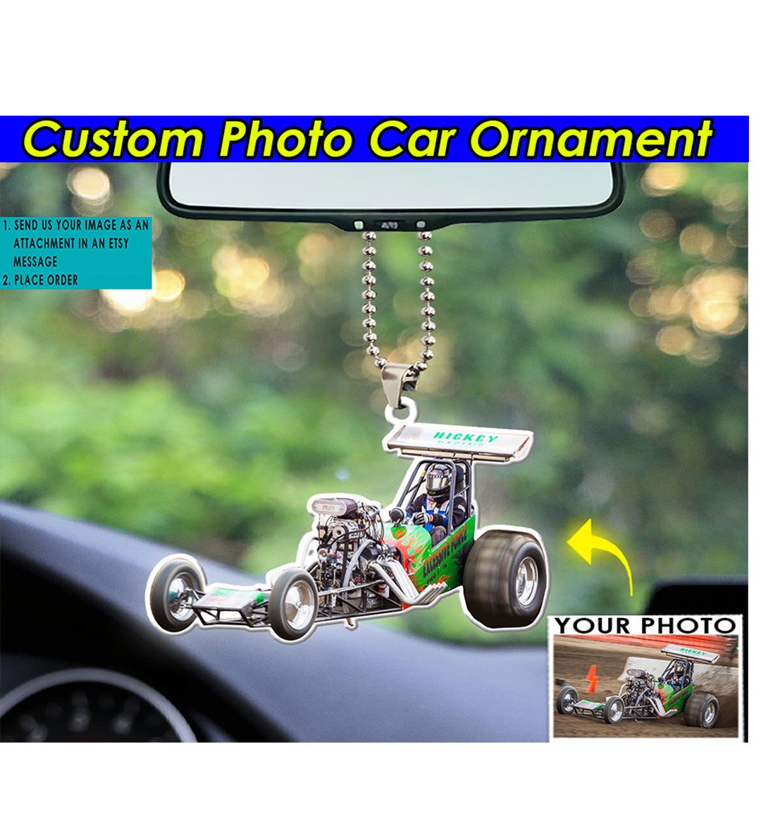 Dragster Personalized Car Ornament, Custom Gifts for Drag Racers, Super ...