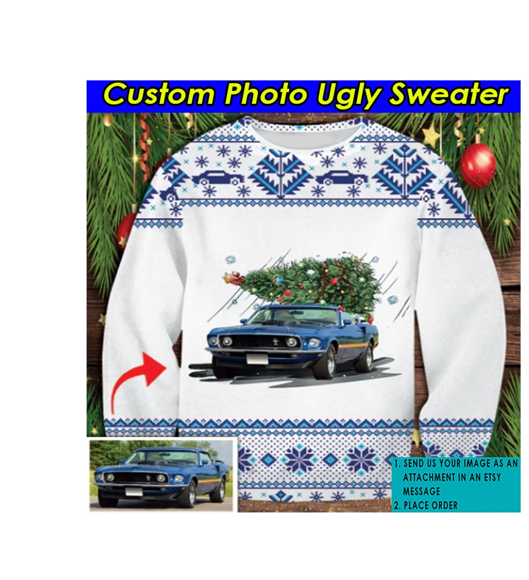 Muscle Car Personalized Ugly Sweater, Gift for Car Lovers, Drag Racing ...