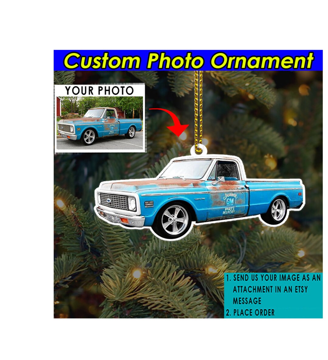 Classic Pickup Truck Personalized Ornament, Square Body, Chevy Car ...