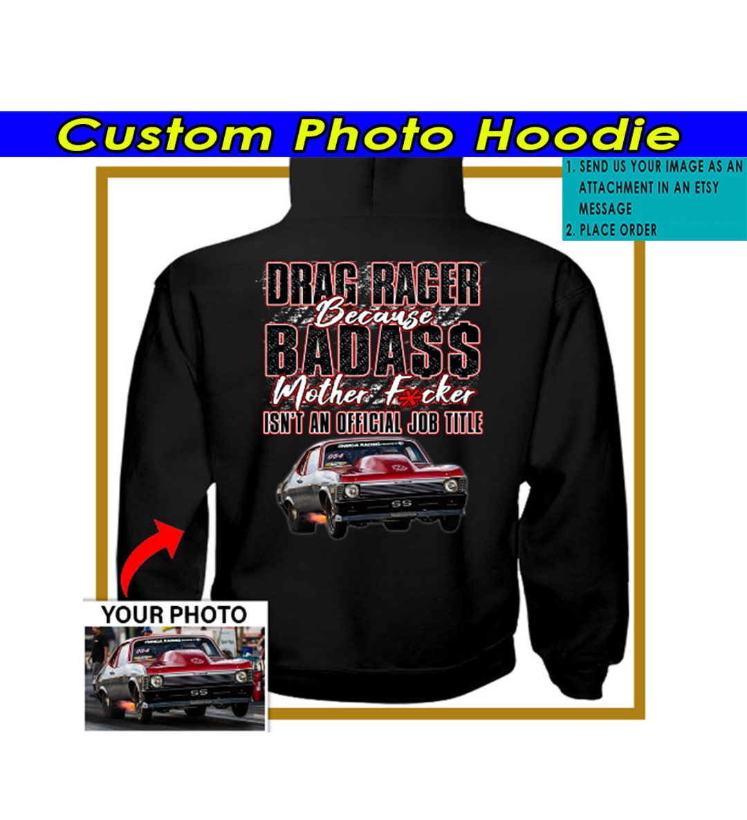 Funny Drag Racing Racer Personalized Hooded Sweatshirt, Cool Racers ... Funny Drag Racing Racer Personalized Hooded Sweatshirt, Cool Racers ...