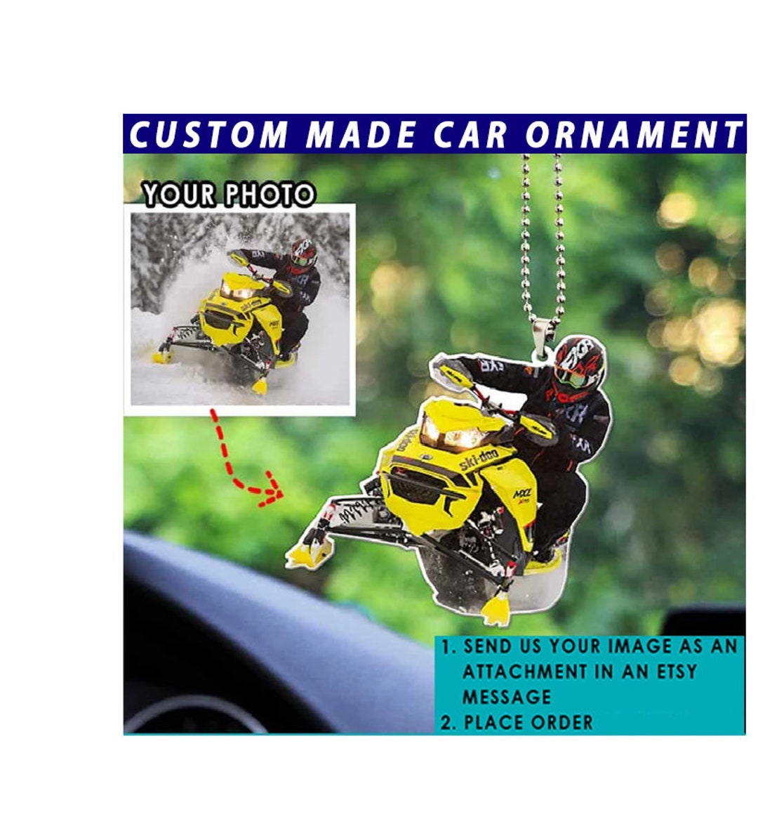 Snowmobile Personalized Car Ornament, Unique Gifts for Snowmobilers ...