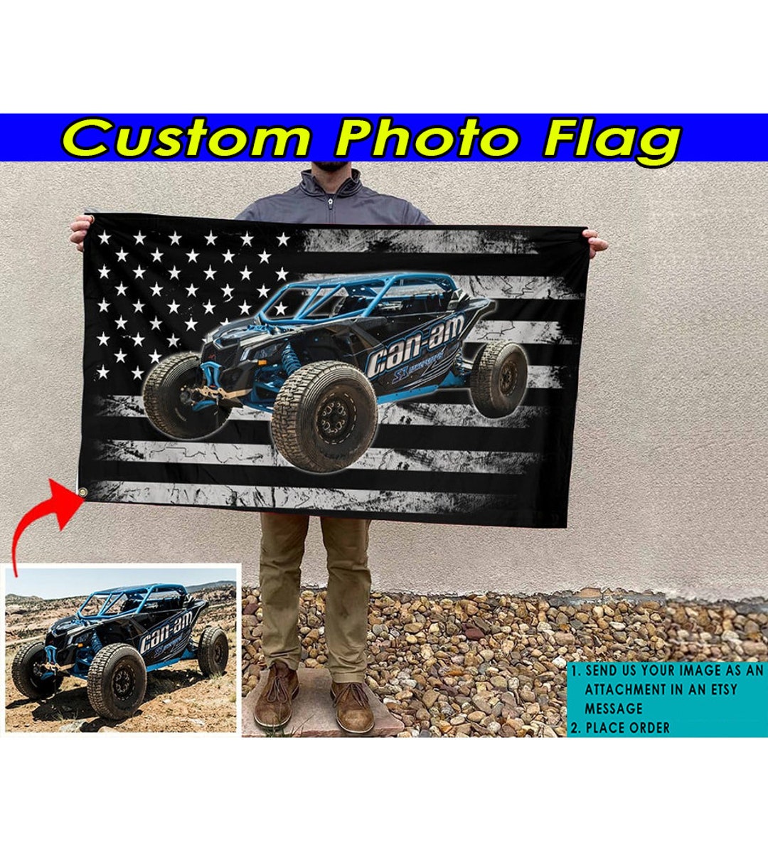 Off-road UTV RZR Personalized Photo Flag, Unique Custom Gifts for Off ...