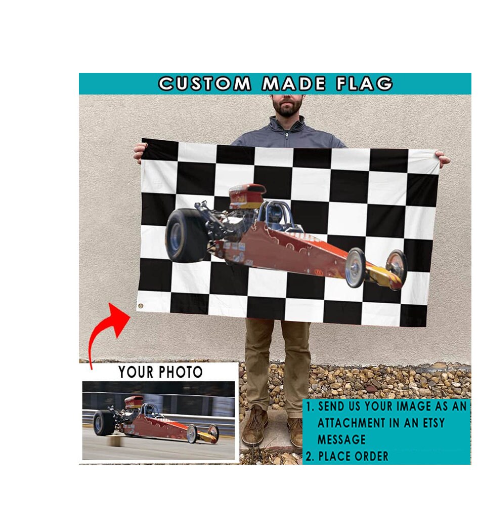 Drag Race Pickup Truck Personalized Racing Flag Dirt Late | Etsy