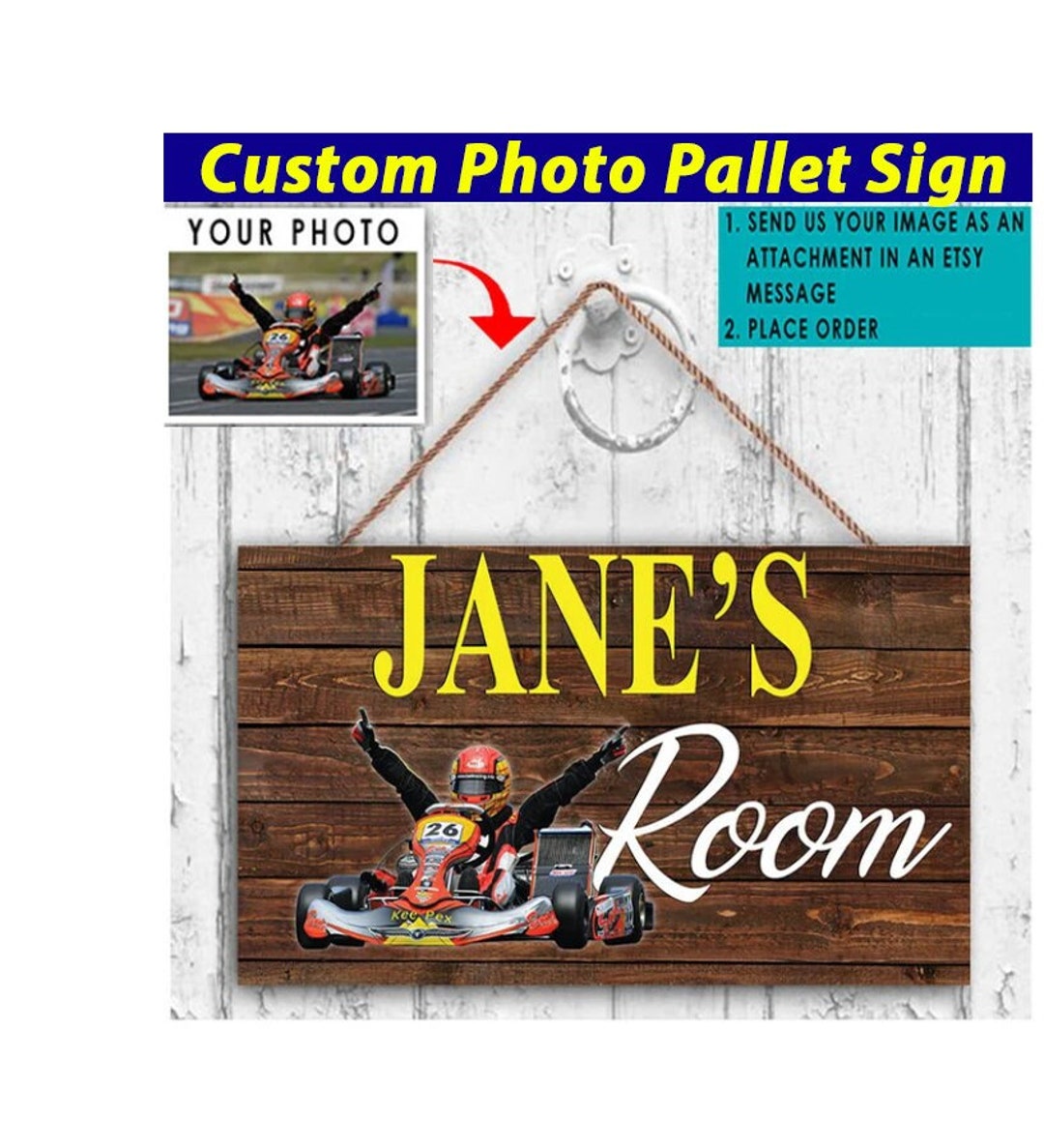 Go Kart Racing Karting Personalized Pallet Signs, Karting Gifts for ...
