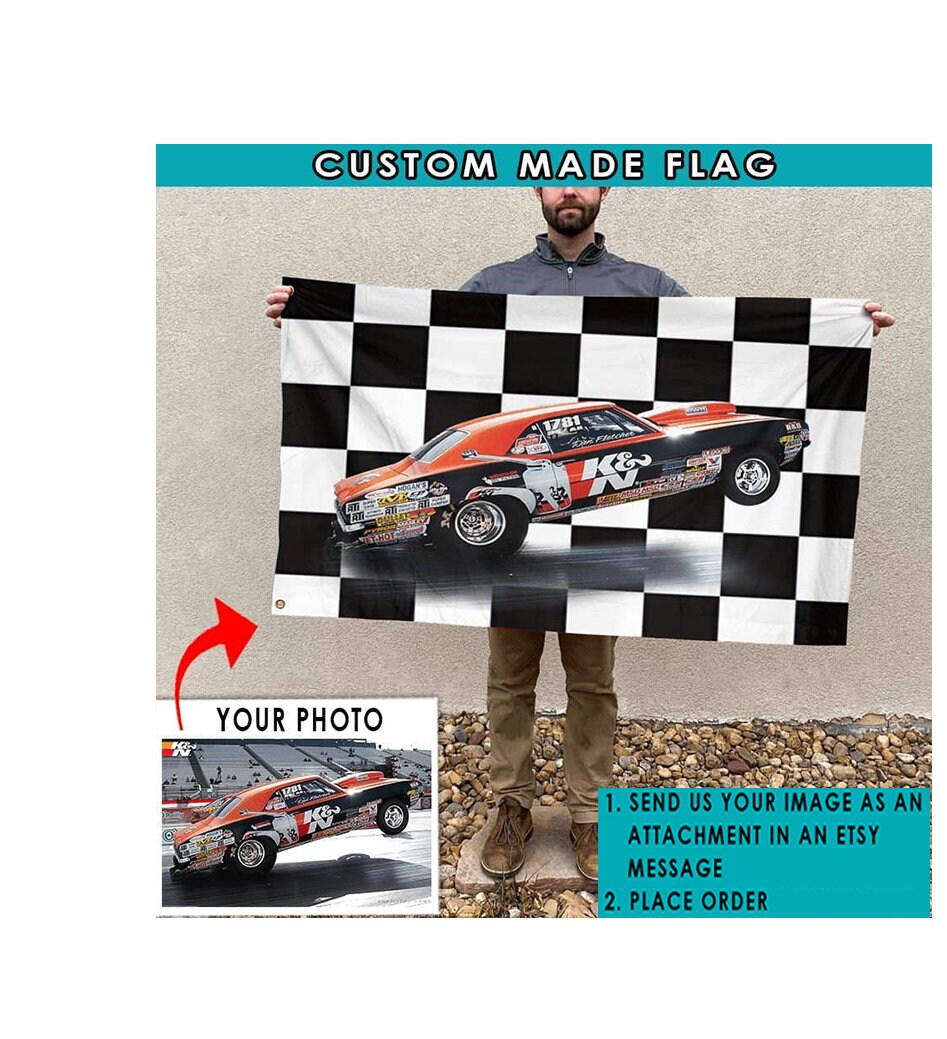 Drag Race Pickup Truck Personalized Racing Flag Dirt Late | Etsy