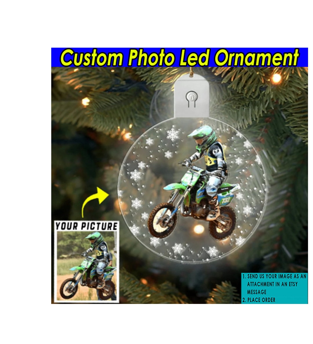 Motocross Dirt Bike Ornament Mx Rider Personalized Led Acrylic Ornament ...