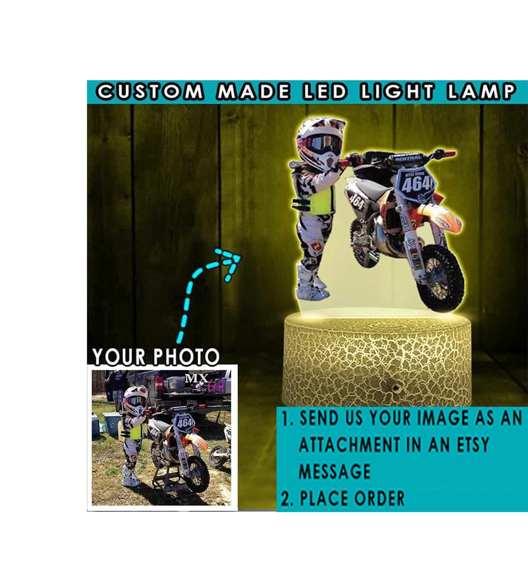 Dirt Bike MX Riders Gifts Motocross Personalized Printed Night Light ...