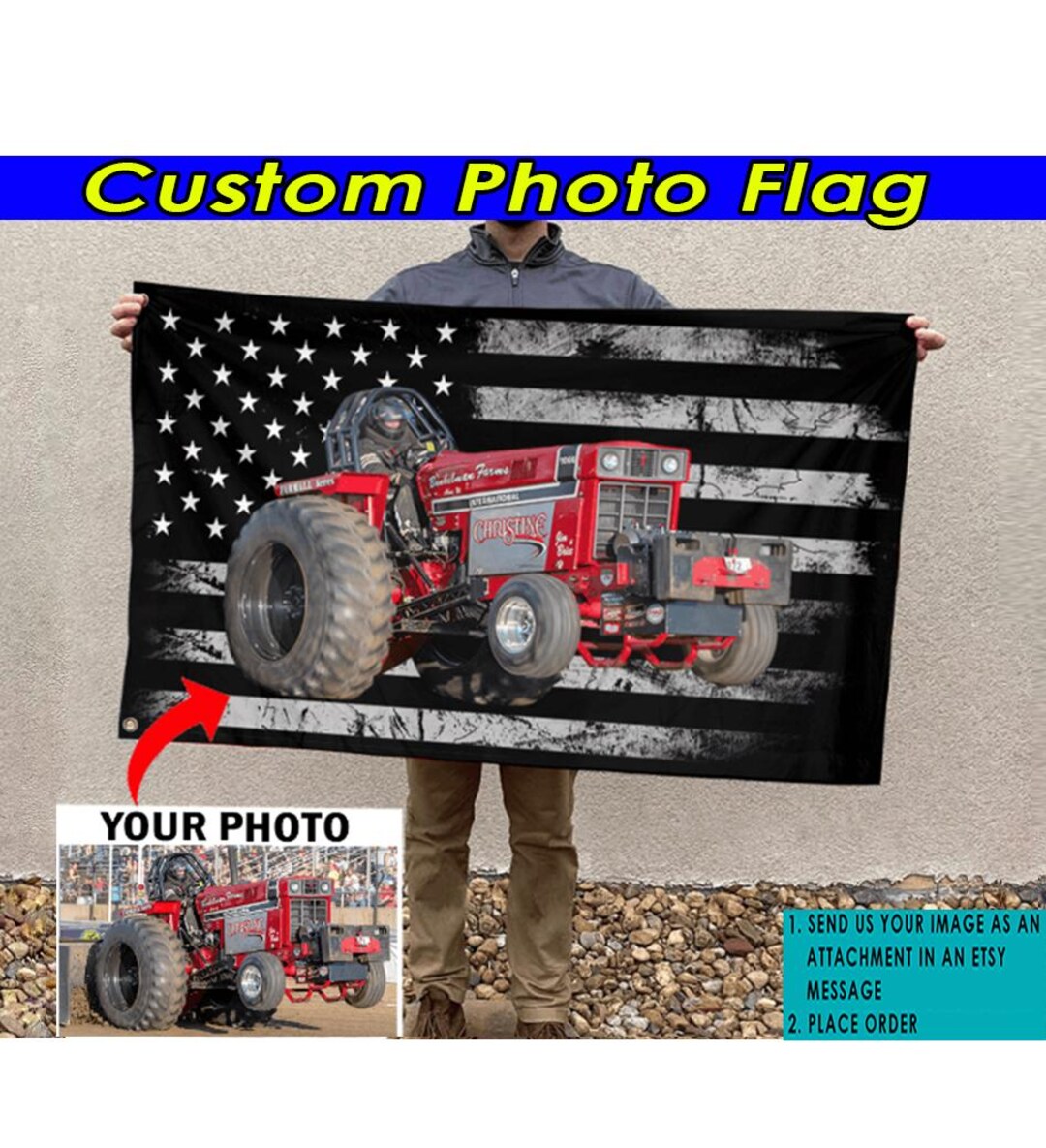 Tractor Pulling Personalized Flag, Tractor Pulling Gifts, Tractor Pull ...