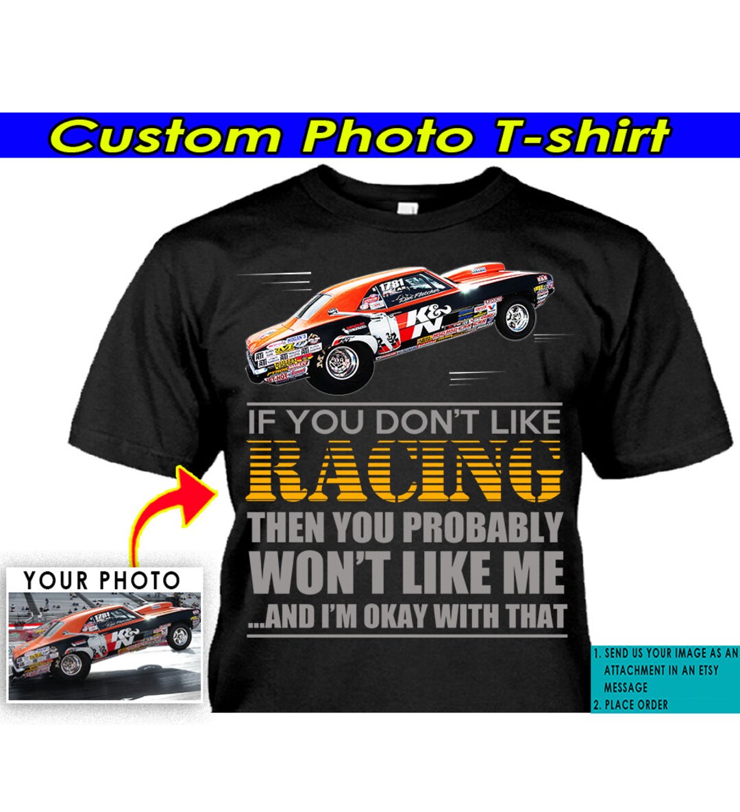 Drag Racing Racer Gift Car Personalized T-shirt, Gift for Car Lovers ...