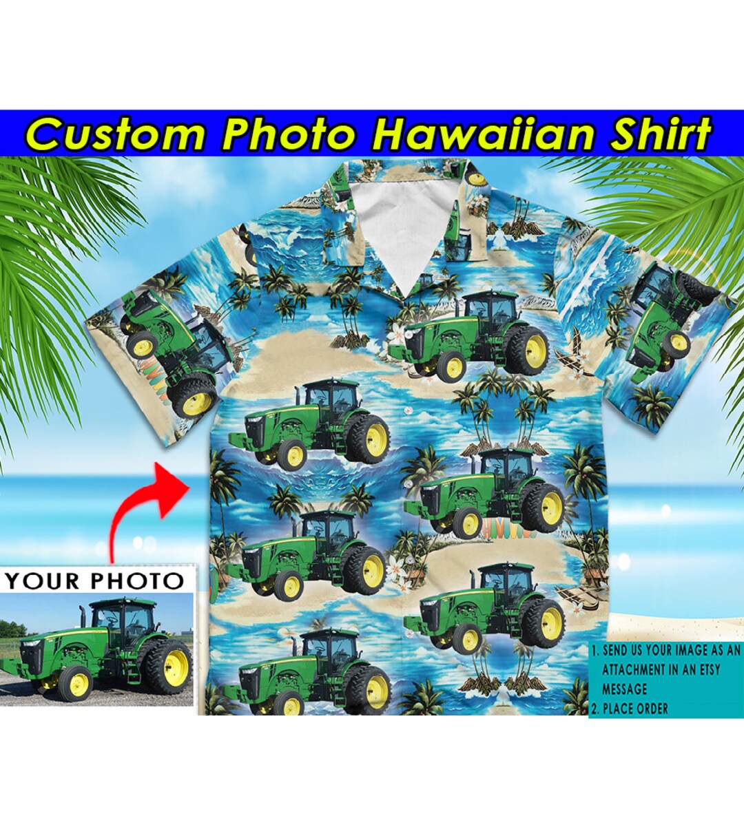 Tractor Lovers Gifts Personalized Photo Hawaiian Shirt, Unique Gift for ...