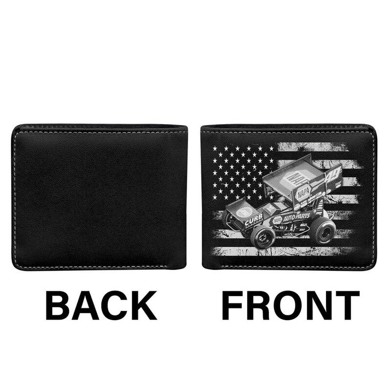 Dirt Track Racing Personalized Leather Men Bifold Wallet, Custom Dirt ...
