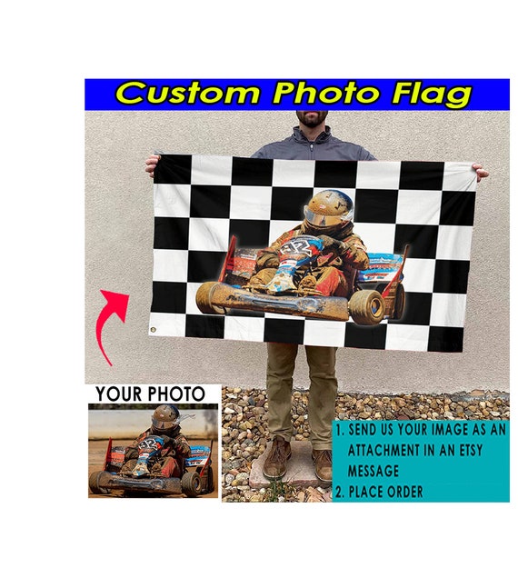 Go Kart Personalized Dirt Track Racing Checkered Flag Sprint - Etsy