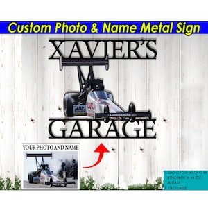 Custom Drag Racing Car Signs Personalized Photo and Name Cut Metal Sign ...