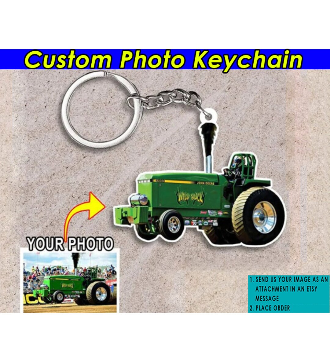 Tractor Pulling Personalized Photo Keychains, Unique Gifts for Tractor ...