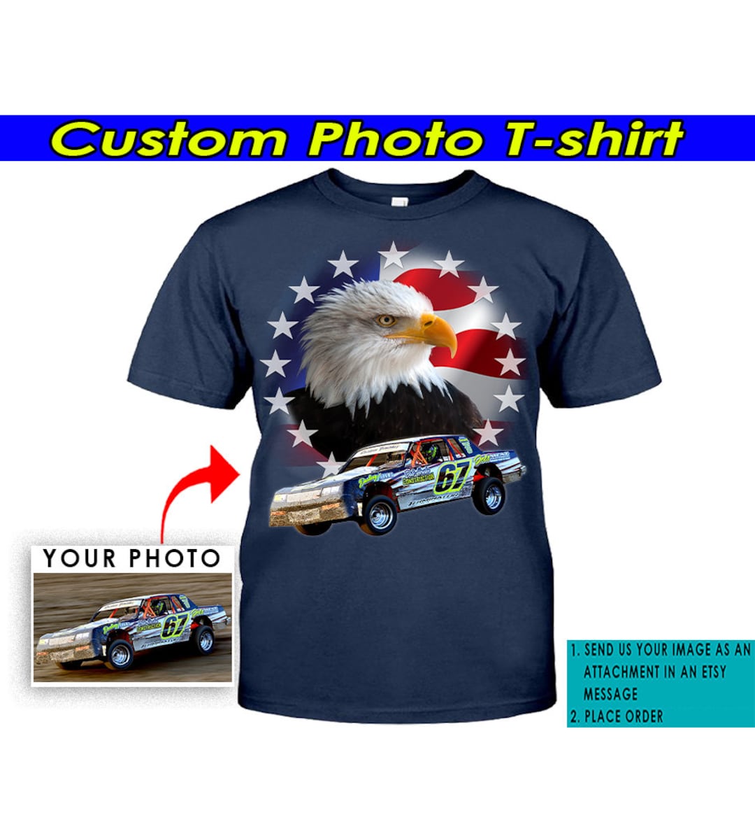 Street Stock Dirt Track Racing Car Personalized Photo T-shirts, Late ...