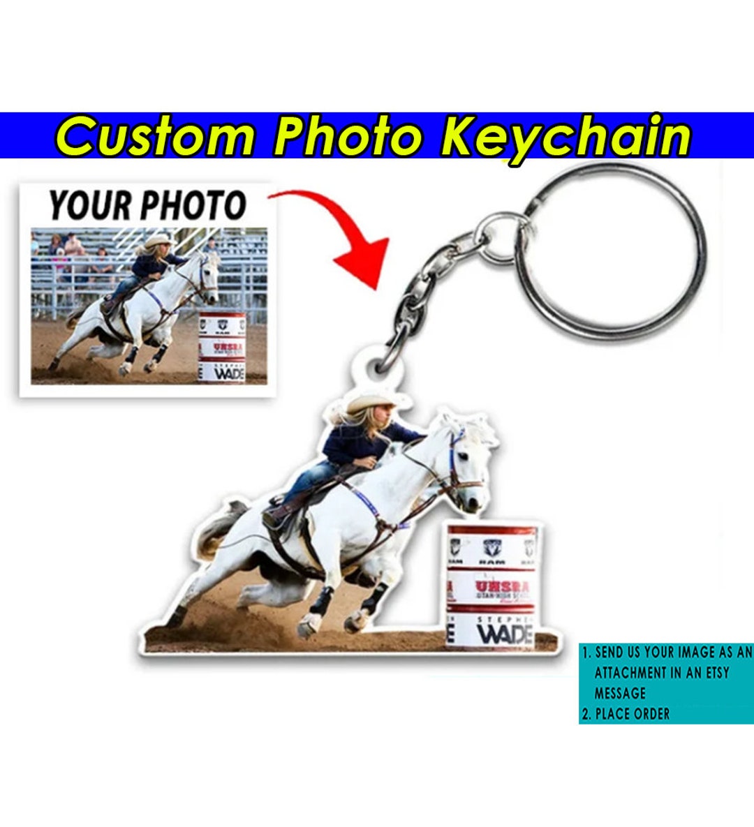 Barrel Racing Horse Racing Personalized Keychains, Gift for Horse ...