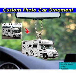 Camper RV Motorhome Travel Trailer Personalized Car Ornament, Campervan ...