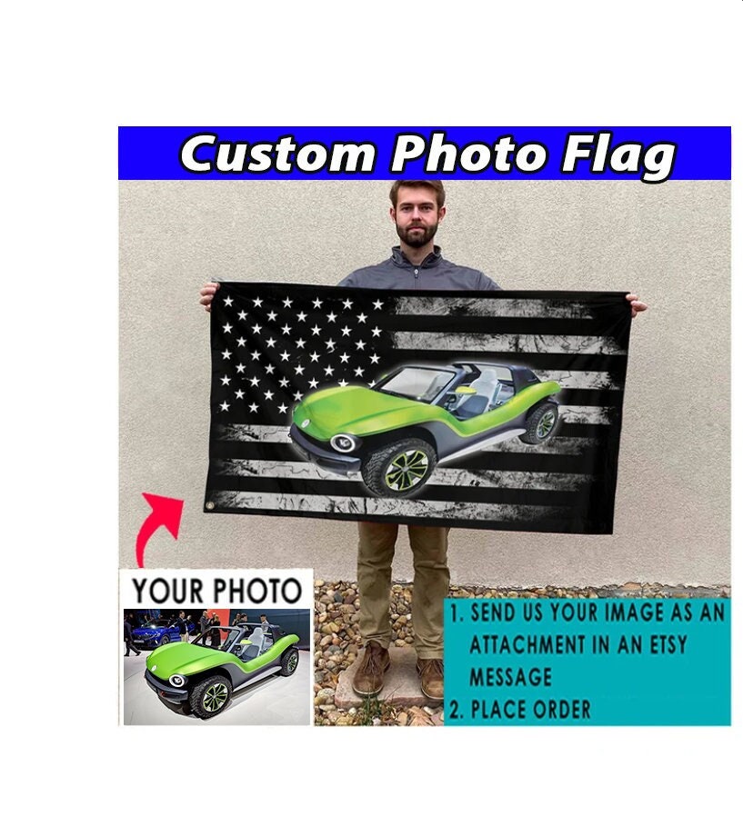 Dune Buggy Personalized Photo Flag, Unique Gifts for Car Guys, Muscle ...