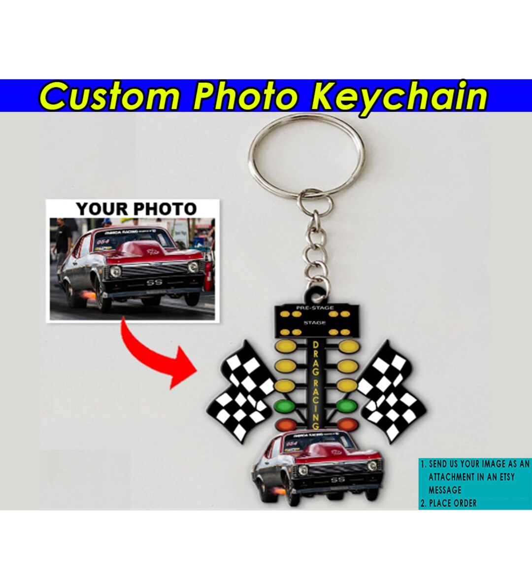 Drag Racing Personalized Keychains, Super Stock Car, Gift for Drag ...