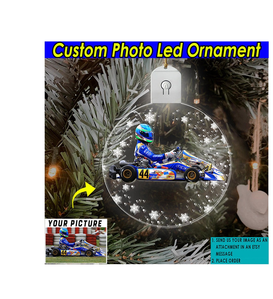 Go Kart Racing Ornament Karting Personalized Led Acrylic Ornament, Dirt ...