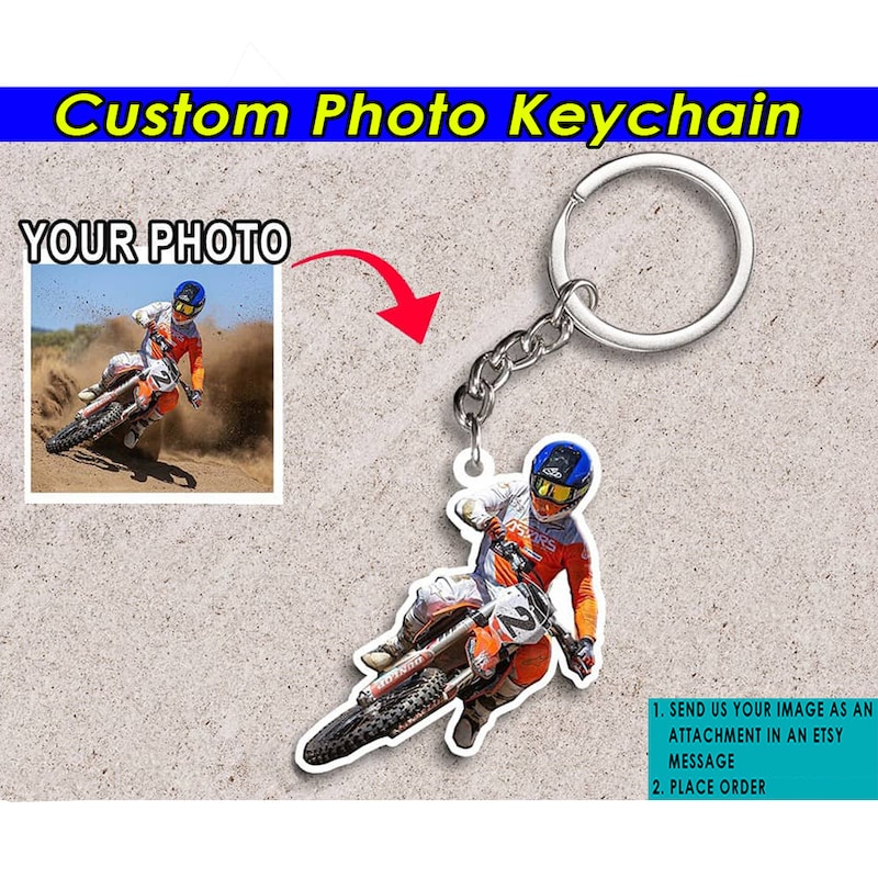 Motorcycle Keychain - Etsy