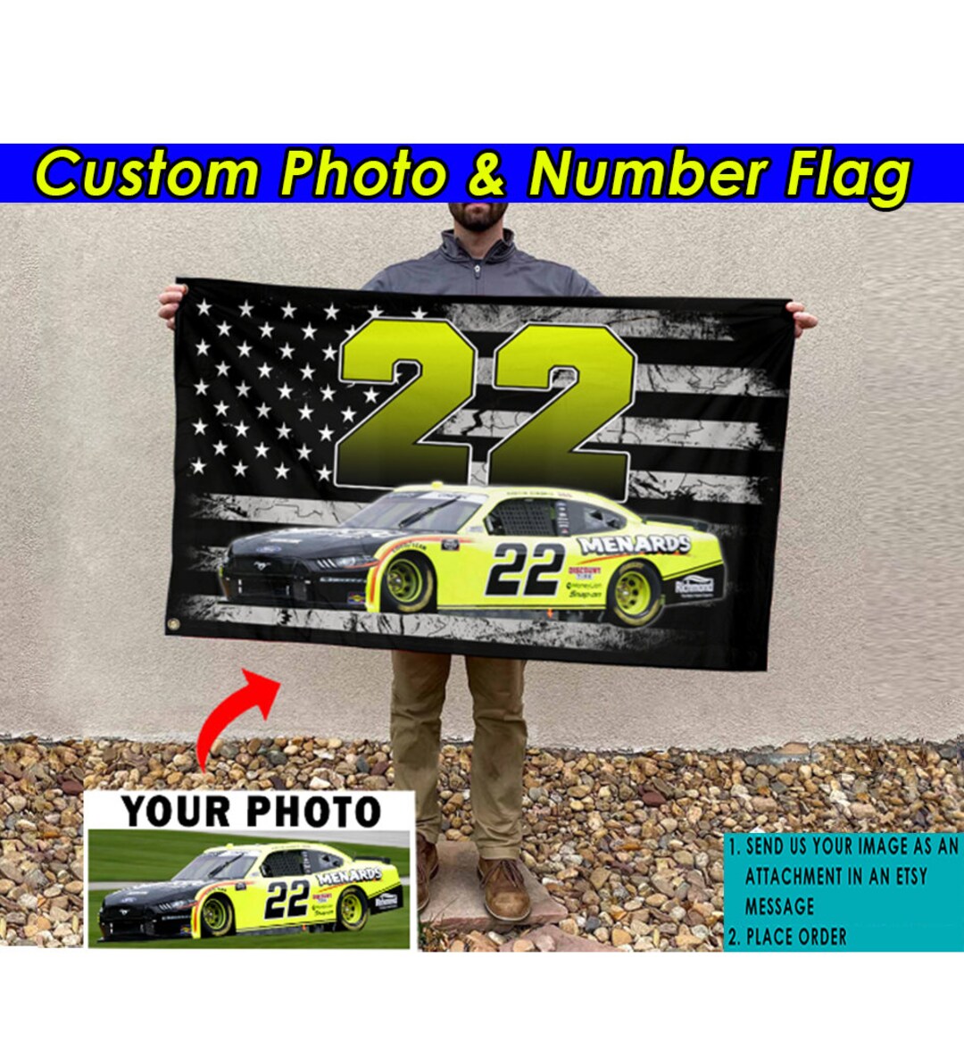 Stock Car Racing Personalized Photo & Number American Flag, Custom ...