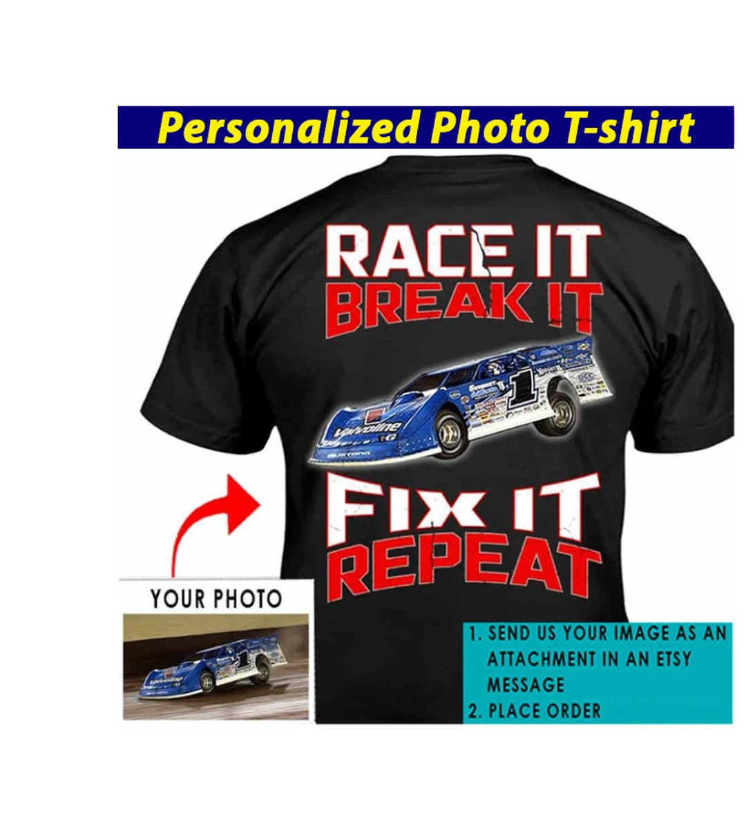 Funny Dirt Track Racing Car Personalized Photo T-shirt, Gifts for Dirt ...