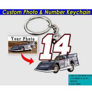 Dirt Track Racing Personalized Photo & Number Keychains, Open Wheel ...