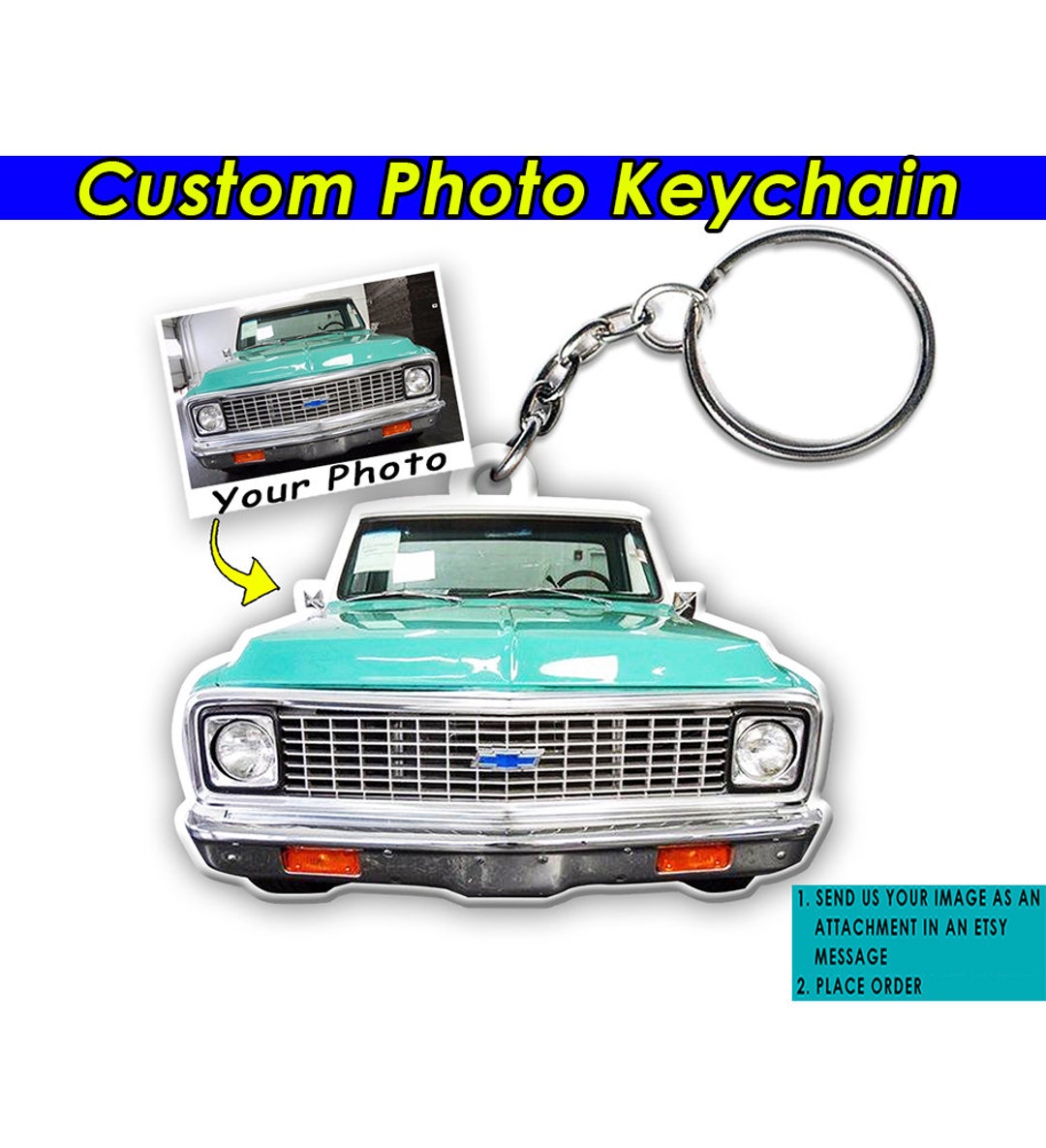 Classic Pickup Truck Personalized Photo Keychains, Gift for Car Guys ...